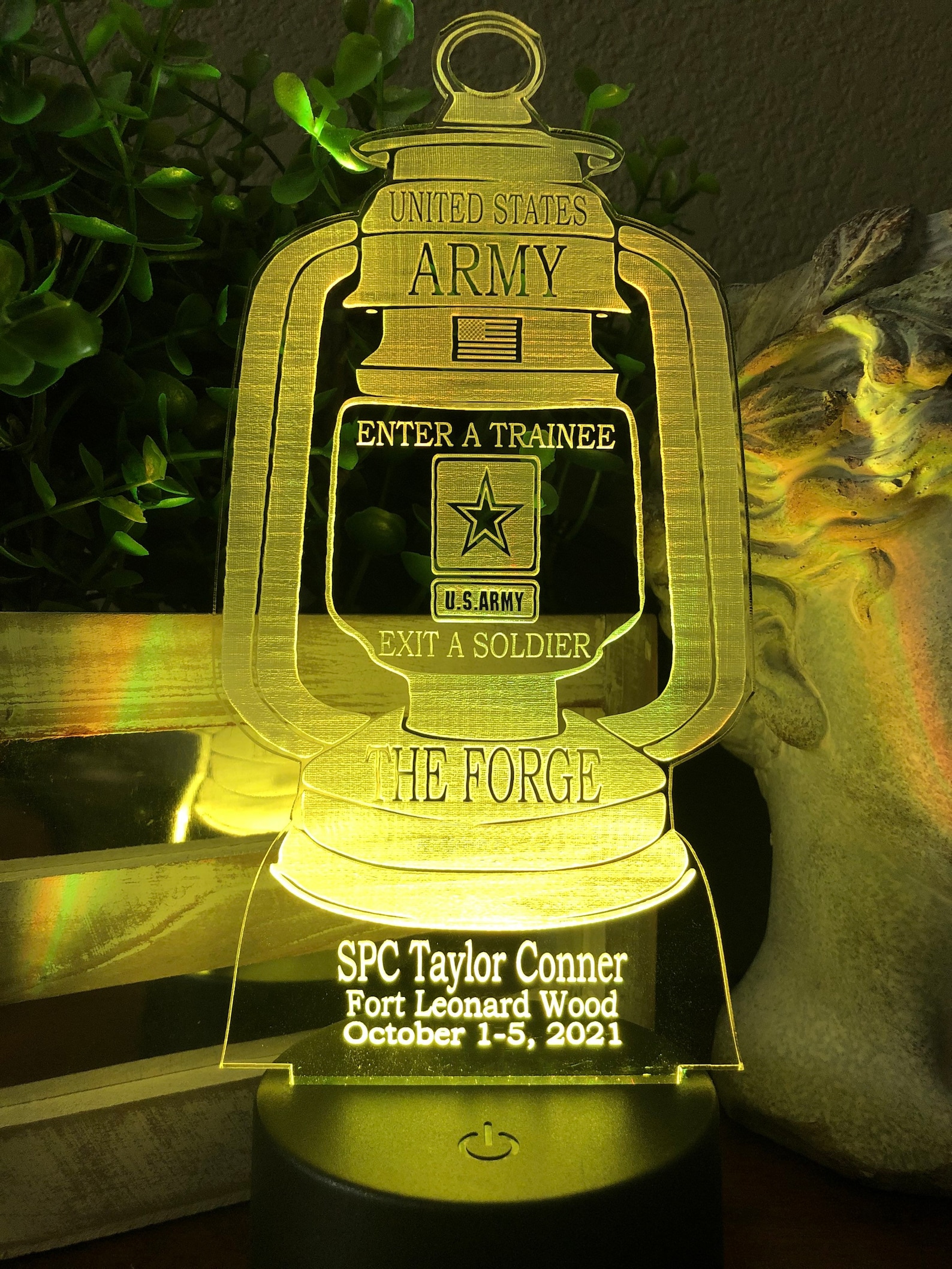 ARMY Forge Lantern Style LED Acrylic Personalized Light | Etsy