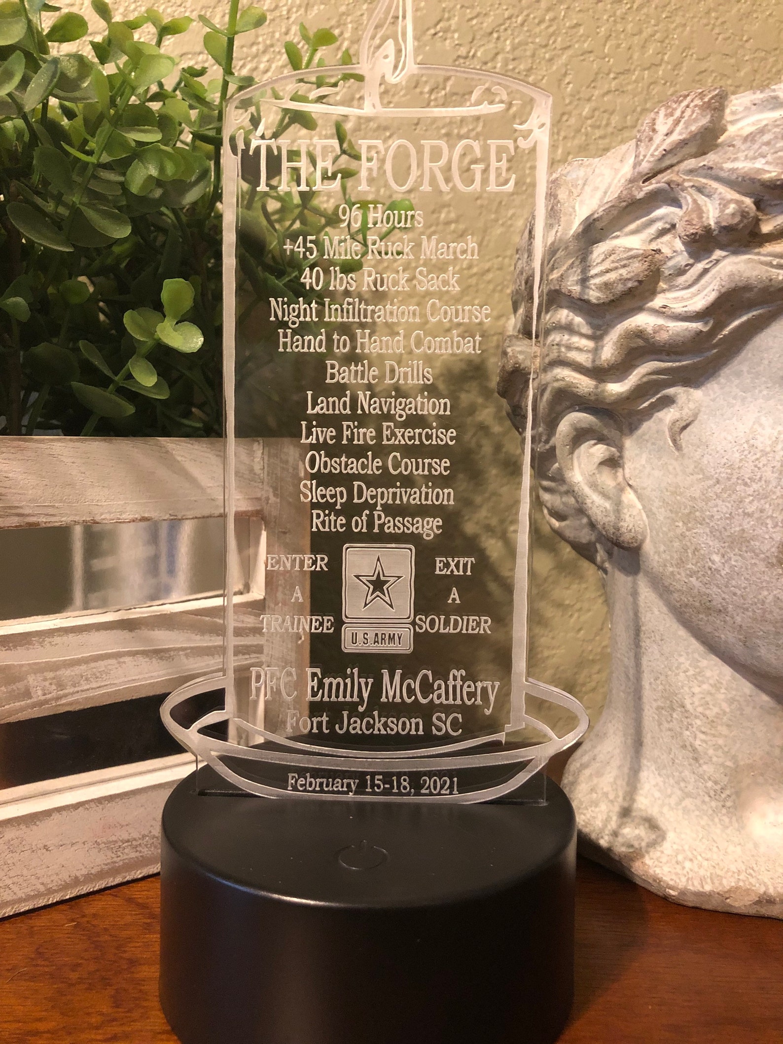 ARMY Forge Candle Style LED Acrylic Personalized Light | Etsy