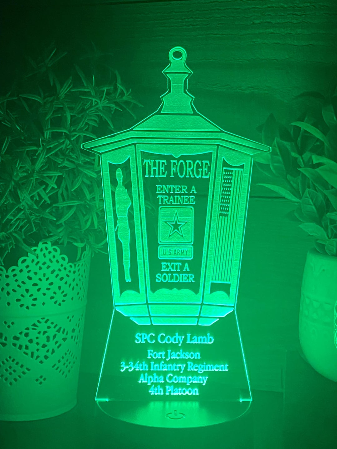 Personalized ARMY Forge Lantern LED Night Light With Dog Tags - Etsy