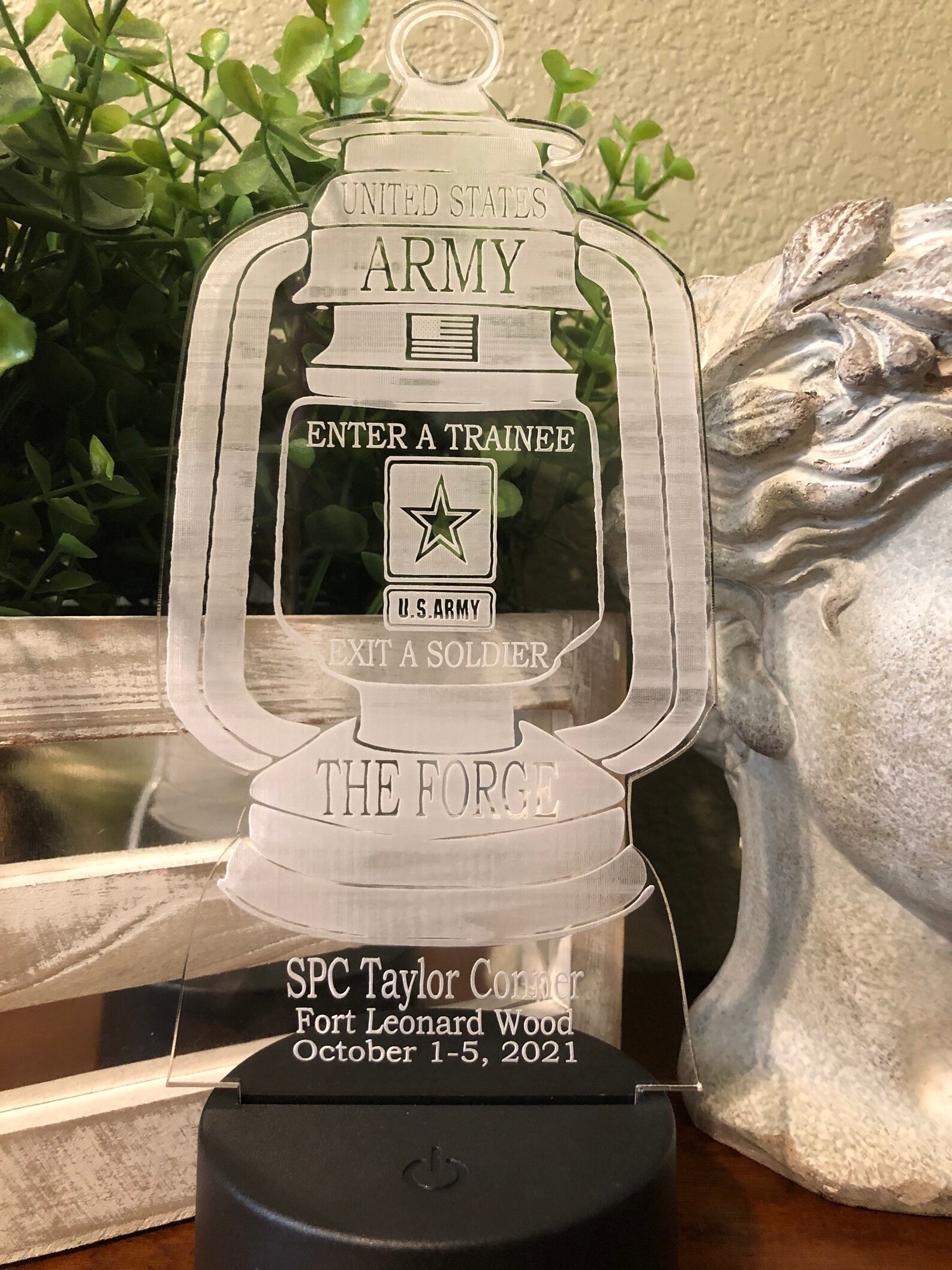 ARMY Forge Lantern Style LED Acrylic Personalized Light - Etsy