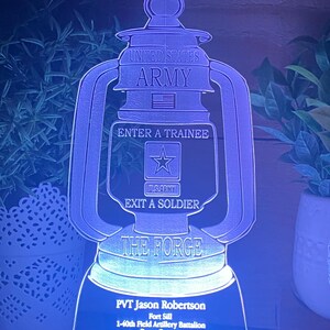 ARMY Forge Lantern Style LED Acrylic Personalized Light - Etsy