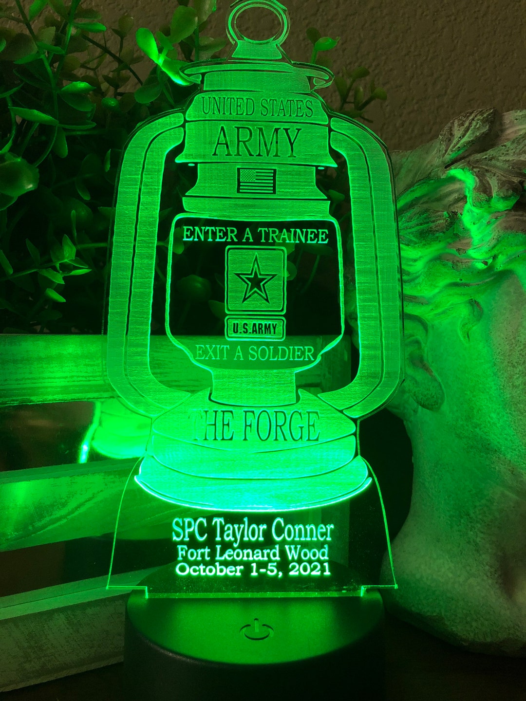 ARMY Forge Lantern Style LED Acrylic Personalized Light - Etsy