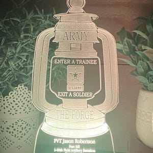 ARMY Forge Lantern Style LED Acrylic Personalized Light - Etsy
