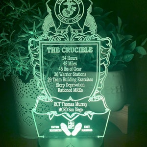 USMC Marine Recruit Crucible Crest Style LED Acrylic Personalized Light ...