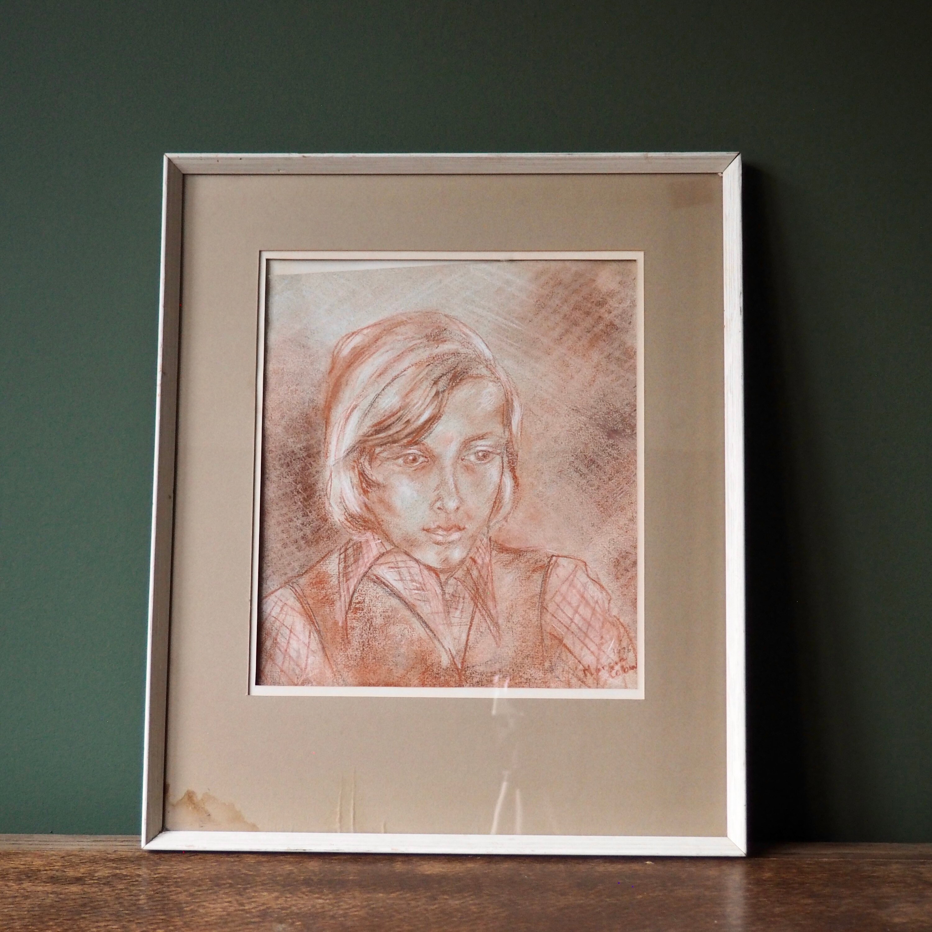 Vintage Framed Portrait in Pastel Signed and Dated 1976 - Etsy