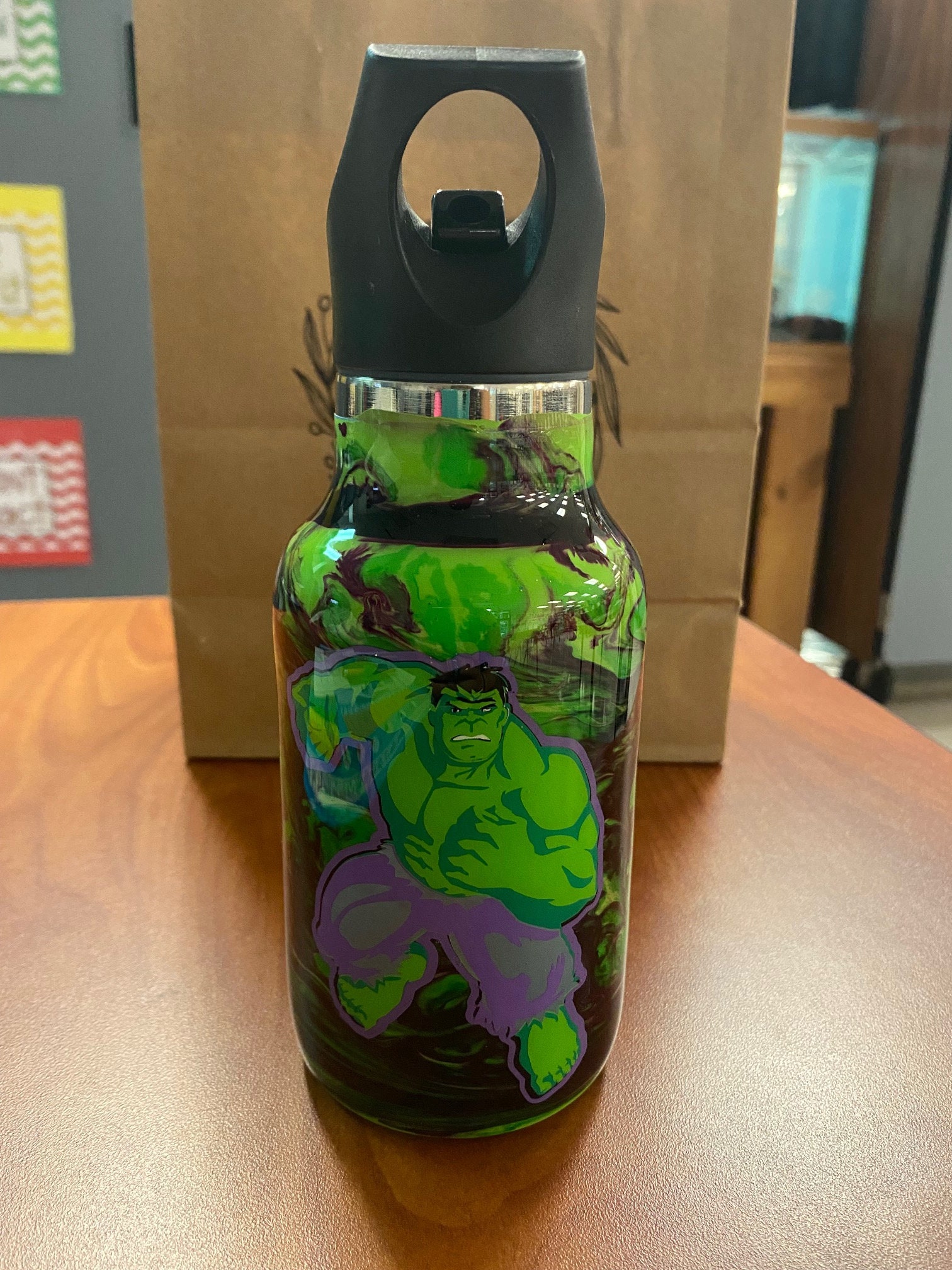 Custom 12 Oz Kids Hulk Stainless Resin Water Bottle - Etsy