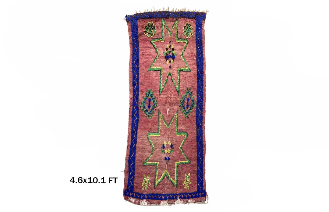 Authentic Moroccan Berber Rug 5x10, Traditional Vintage Textile Art, - Etsy