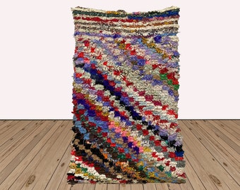 Azilal Boucherouite Colorful Rug Moroccan Vintage, 4x6 Feet Vintage ...