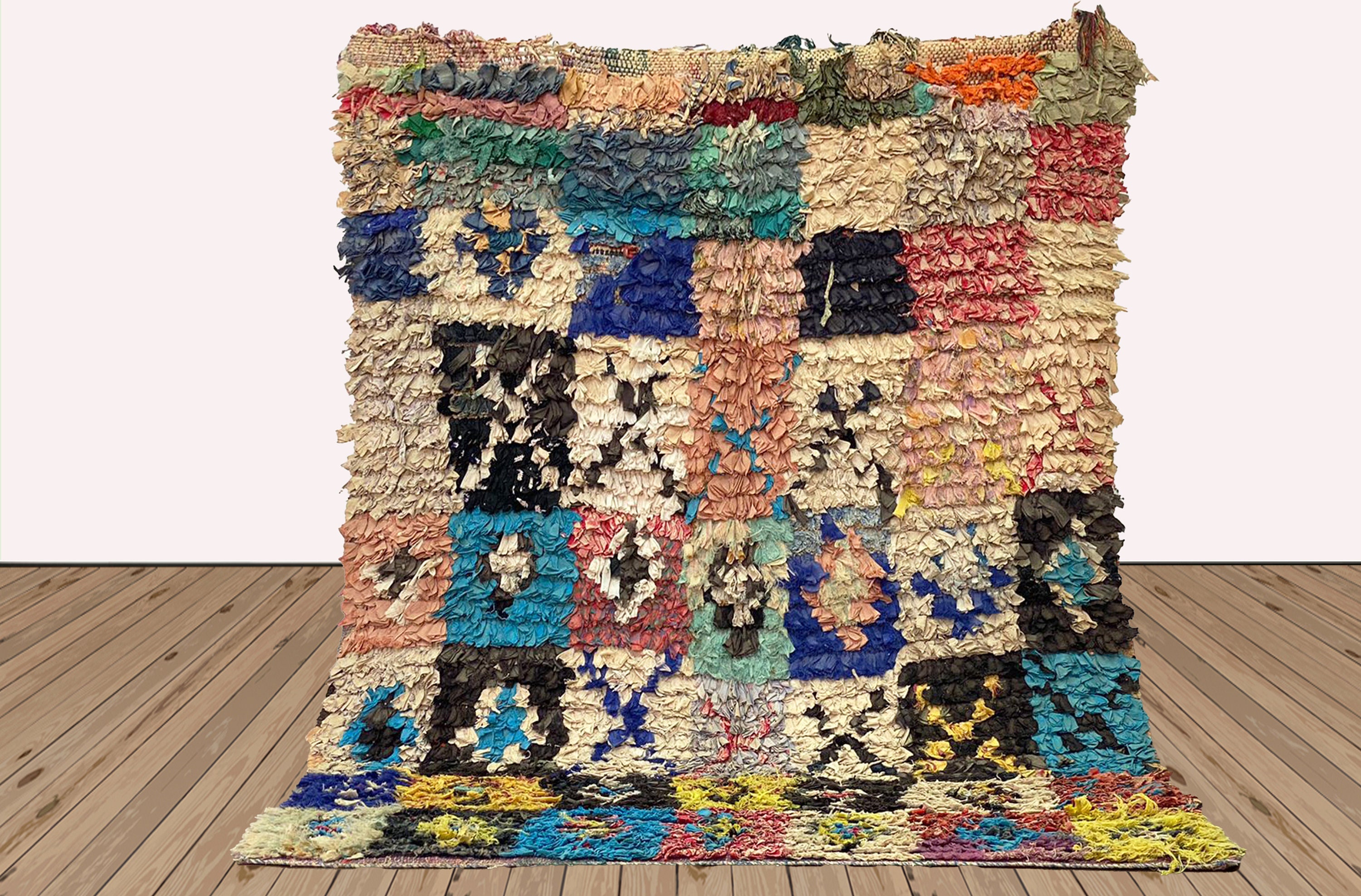 Azilal Boucherouite Colorful Rug Moroccan Vintage, 4x6 Feet Vintage ...