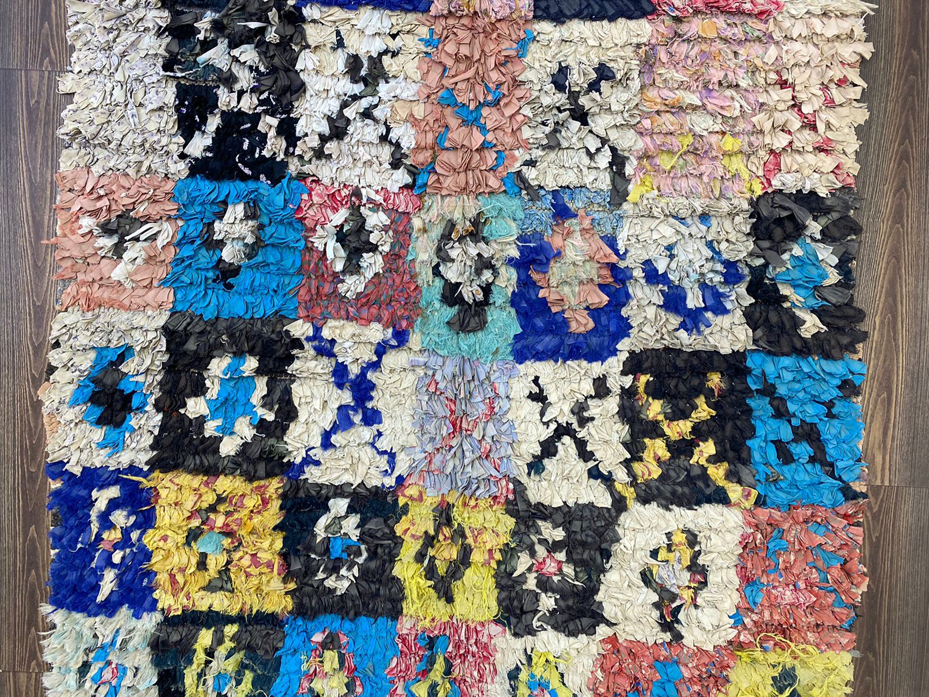 Azilal Boucherouite Colorful Rug Moroccan Vintage, 4x6 Feet Vintage ...