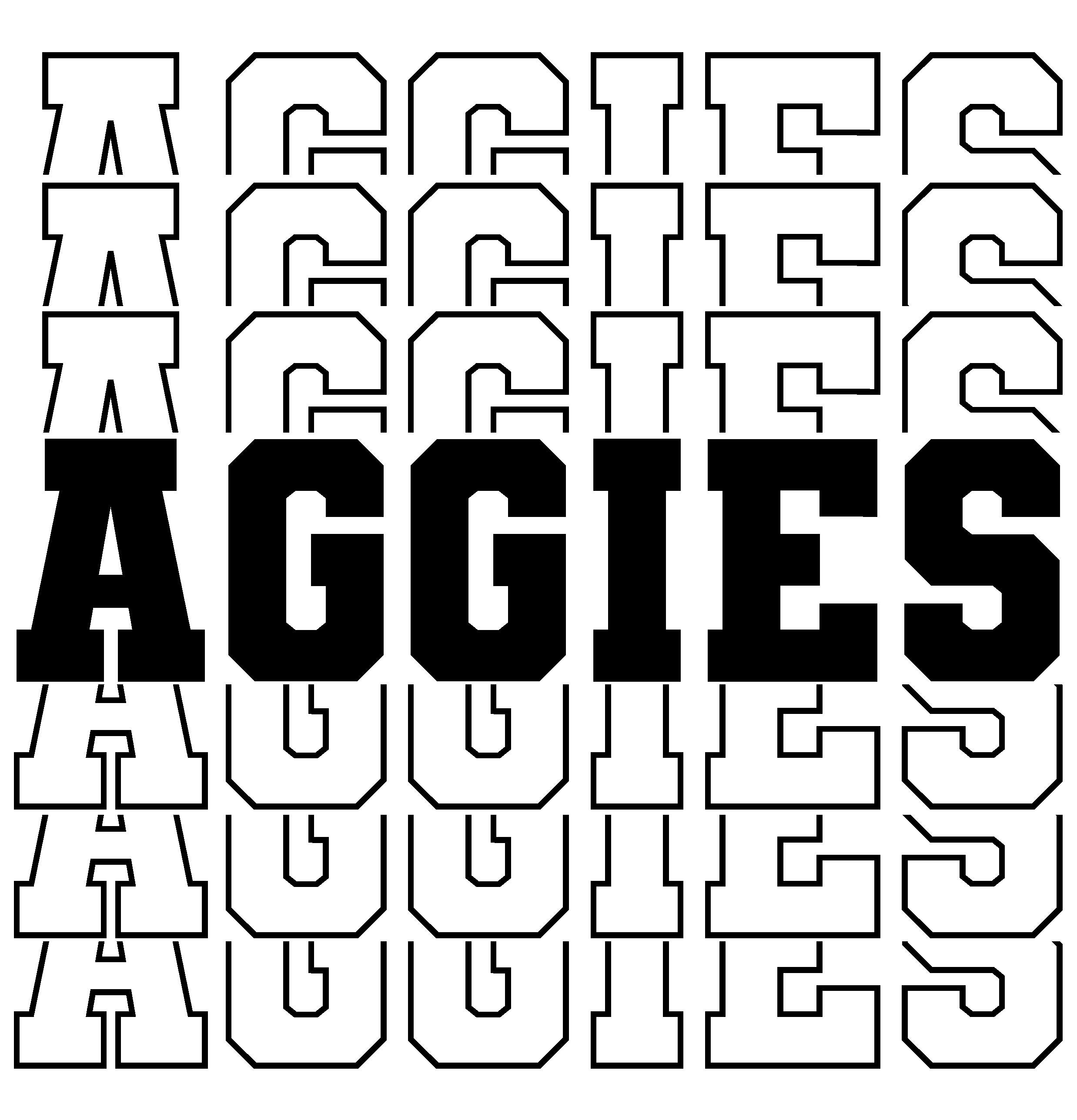 Aggies Stacked PNG, Cricut Silhouette, High School, Middle School ...