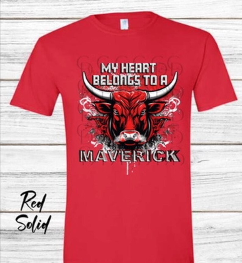 My Heart Belongs to a Maverick - Bull Mascot PNG (digital Download) - Etsy