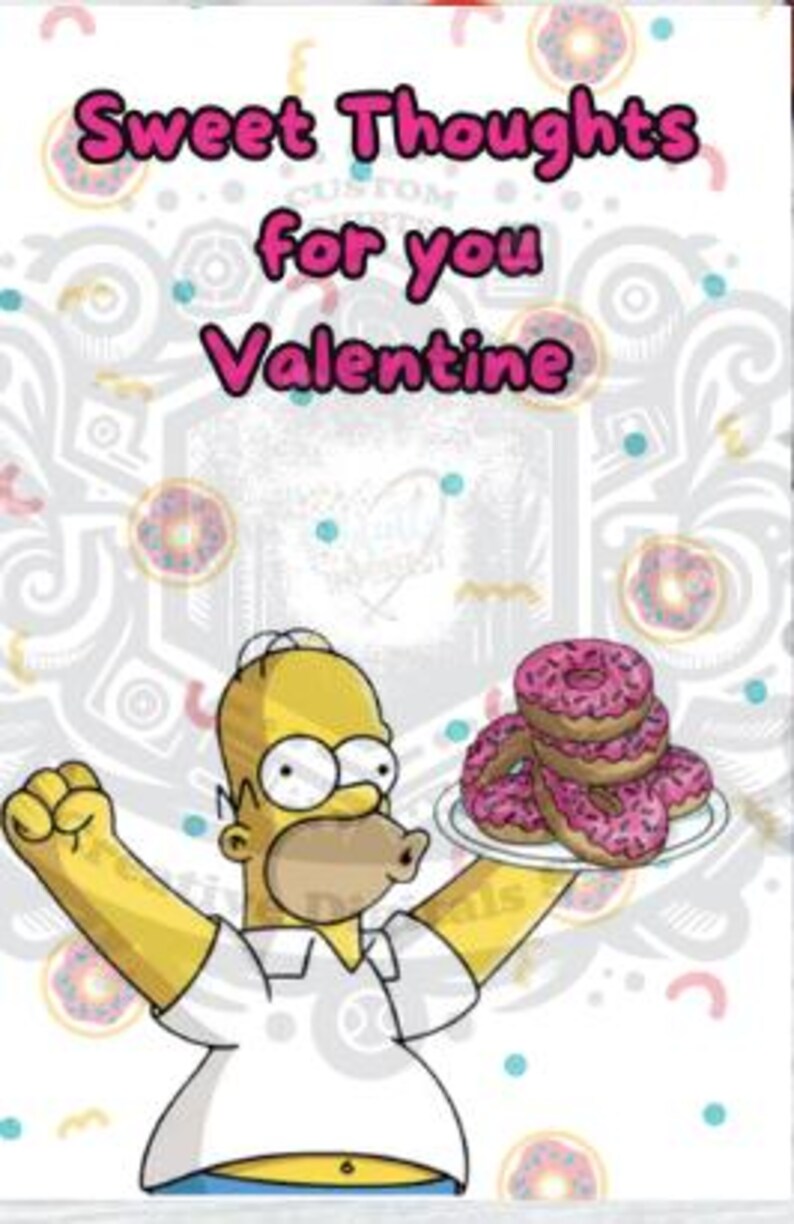 Kids Valentine's Day Cards, Jumbo Simpson Characters, Set of 9 (PNG ...