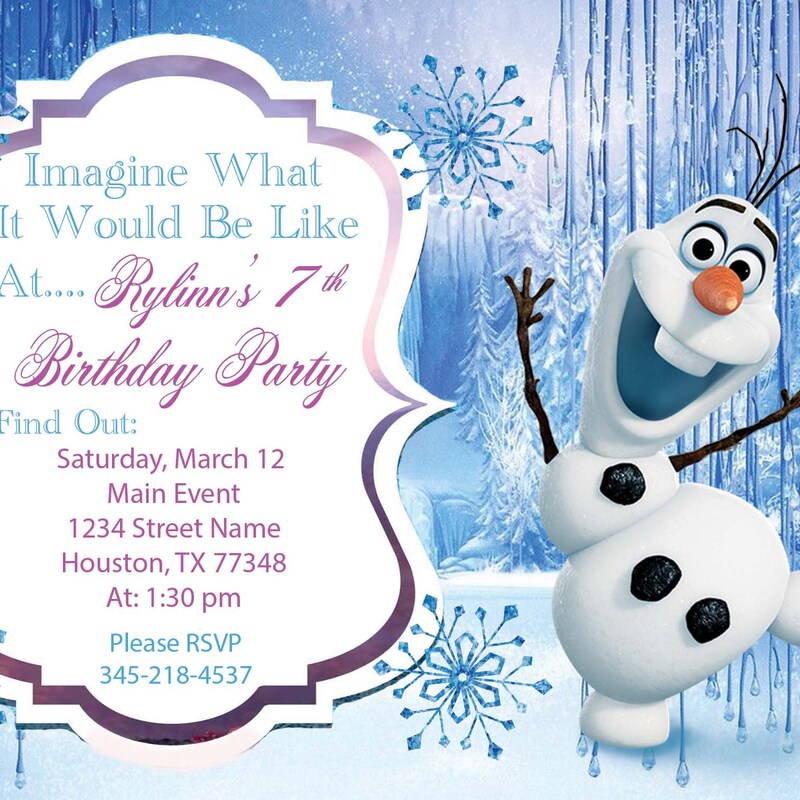 Olaf Invitation - Etsy