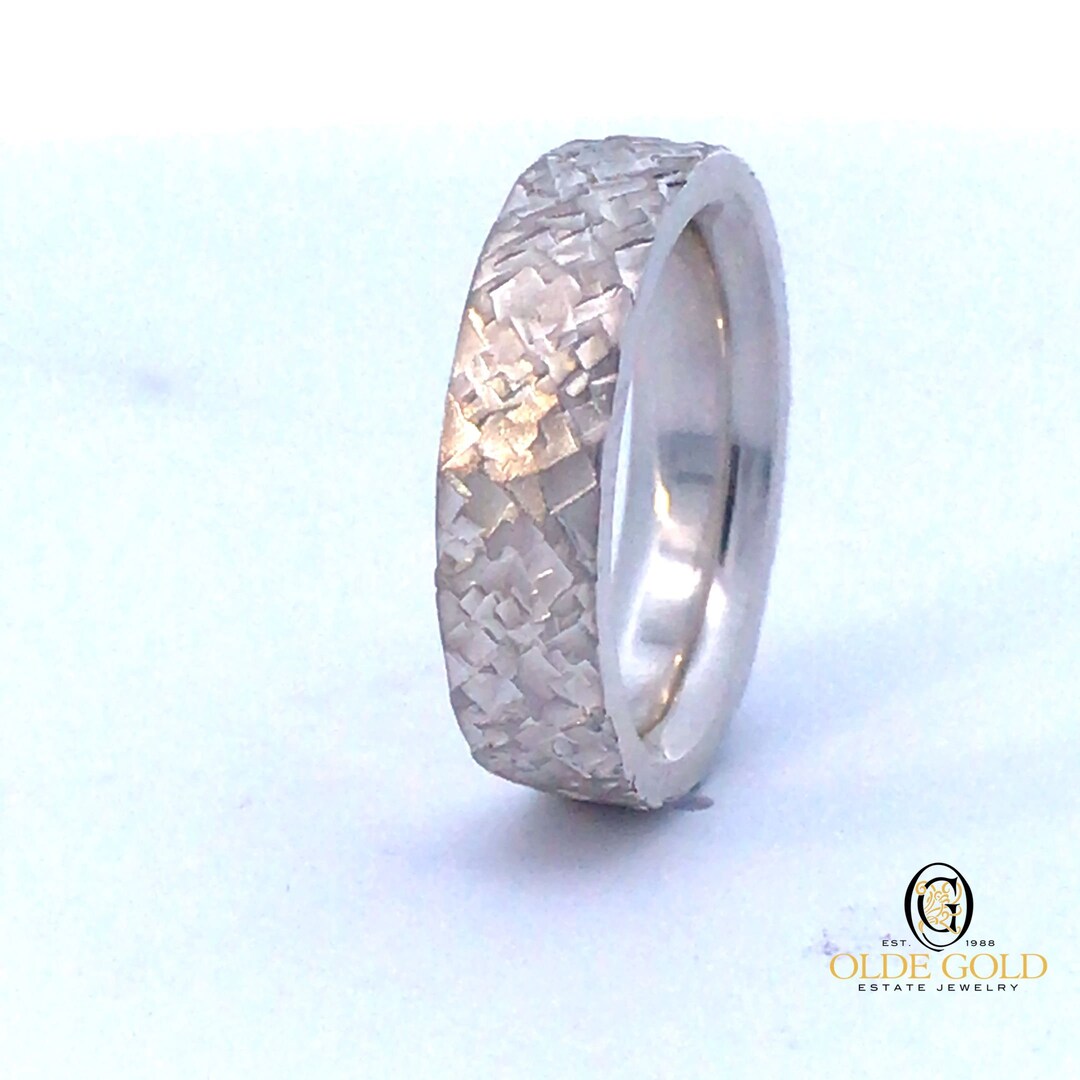 Custom Sterling Silver Hammered Texture Band - Handmade Jewelry ...