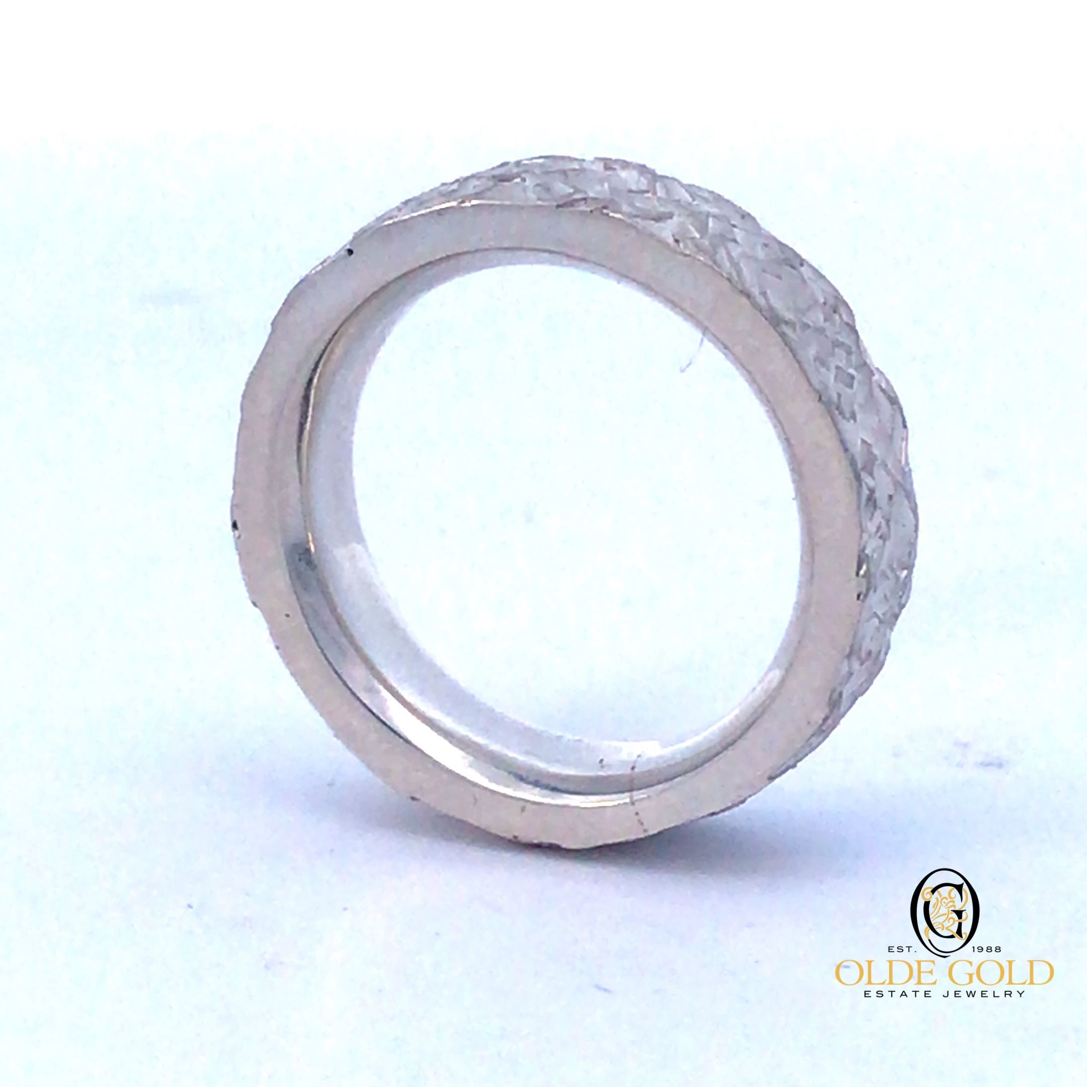 Custom Sterling Silver Hammered Texture Band Handmade - Etsy
