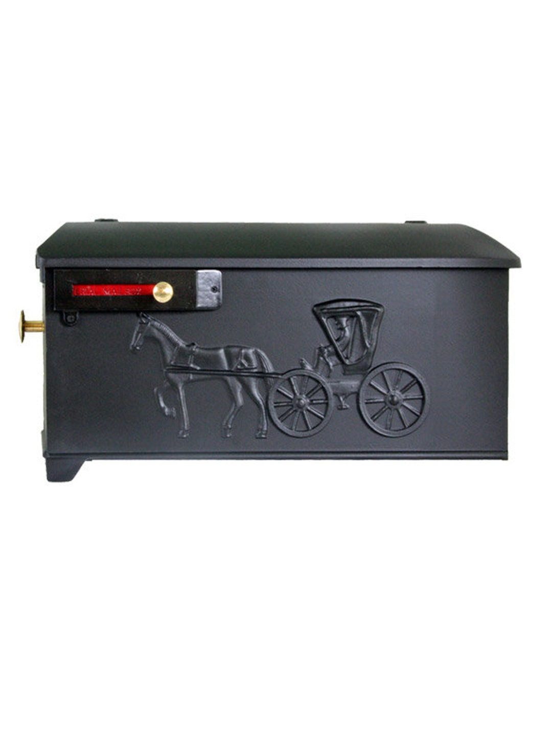 Luxury Home Mailbox style 7K Includes Brass Knob, Red Flag and Hardware ...