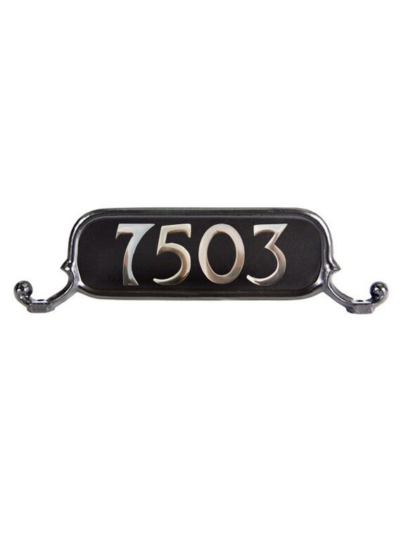 Mailbox Address Number Plate 3 With Brass Numbers - Etsy