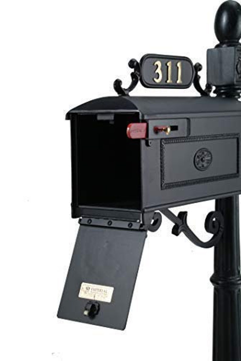 Luxury Home Mailbox Style 1K Includes Brass knob red Flag | Etsy