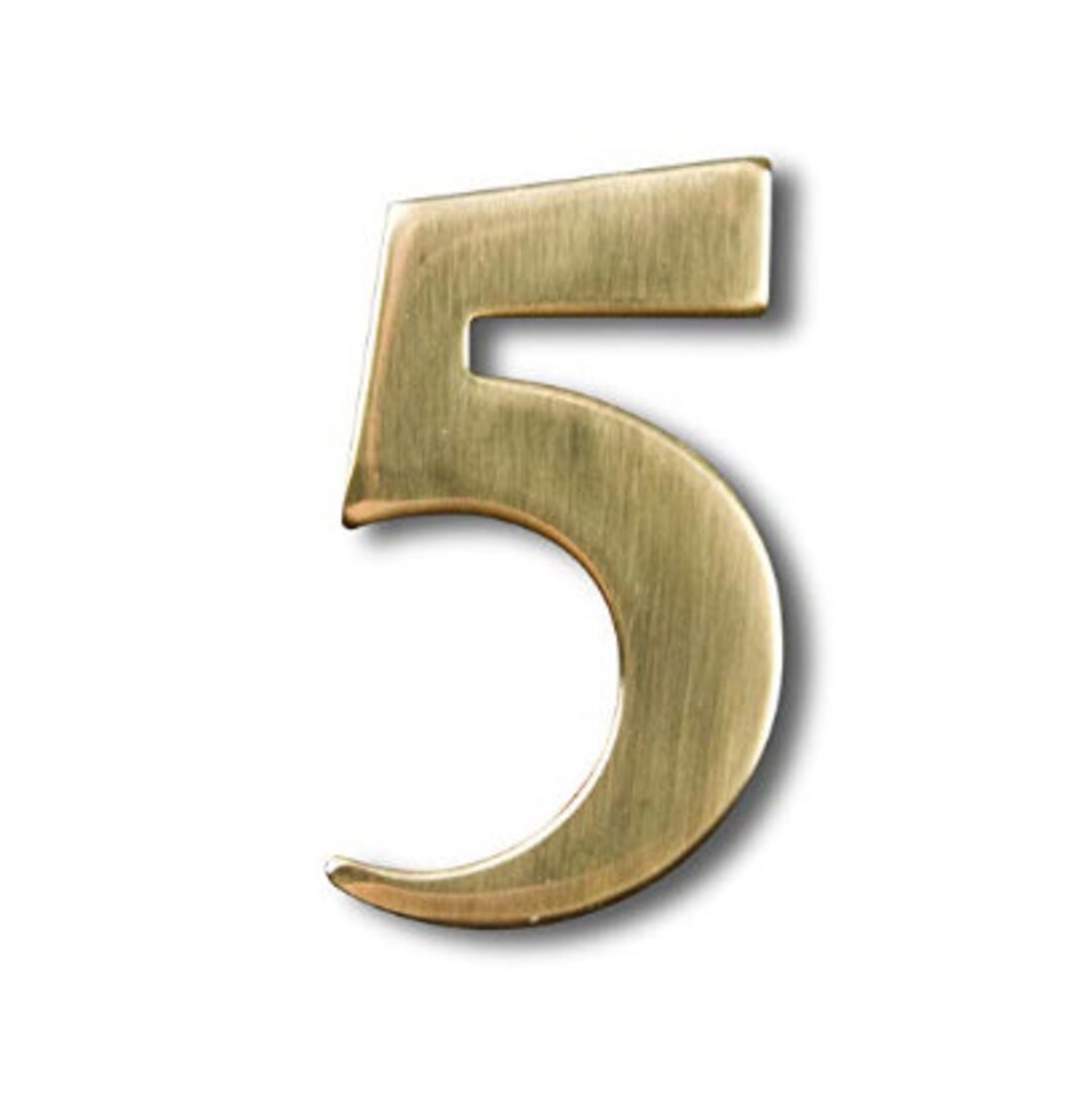 Gsi 2" Inch Solid Brass - Mailbox Number #5 | Self-adhesive ...