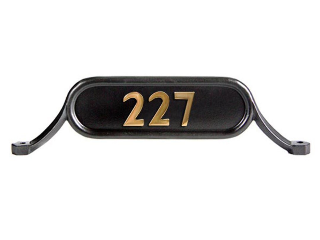 Mailbox Address Number Plate 2 With Brass Numbers | Rust-proof Cast ...