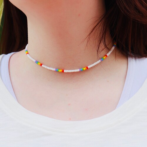 Rainbowvsco Waterproof Beaded Choker Necklace Surf Jewelry - Etsy