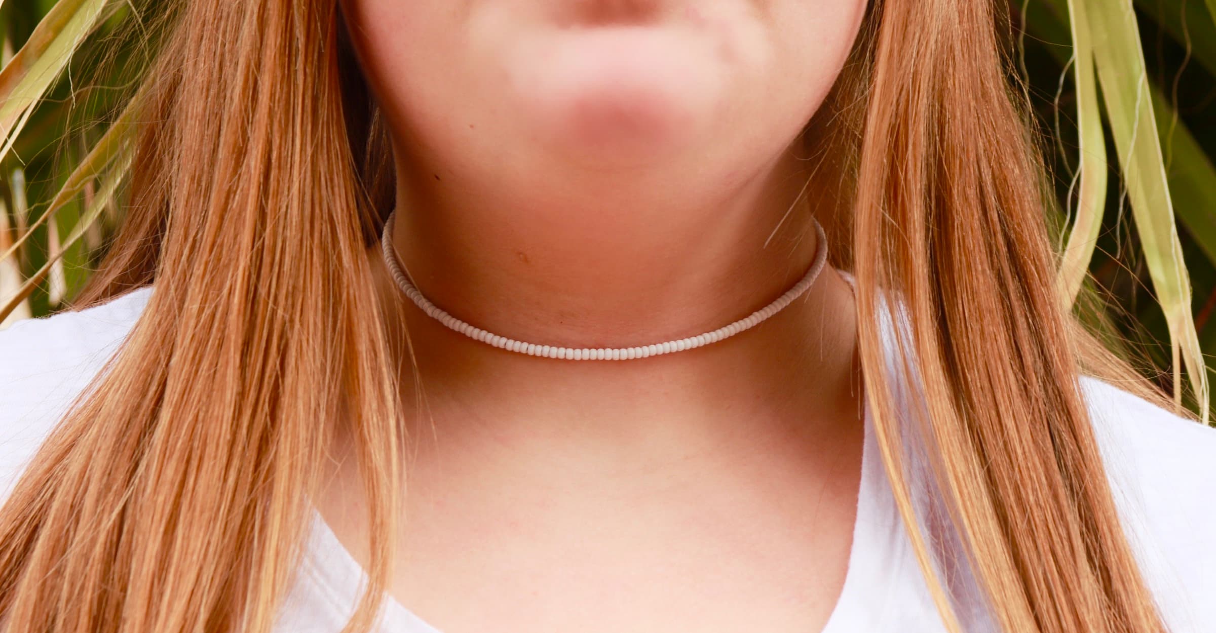 White|vsco Waterproof Beaded Choker Necklace, Surf Jewelry - Etsy