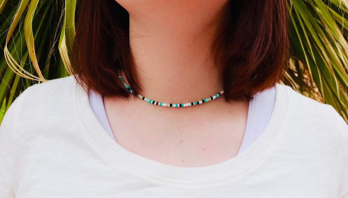 Surf Zonevsco Waterproof Beaded Choker Necklace Surf - Etsy