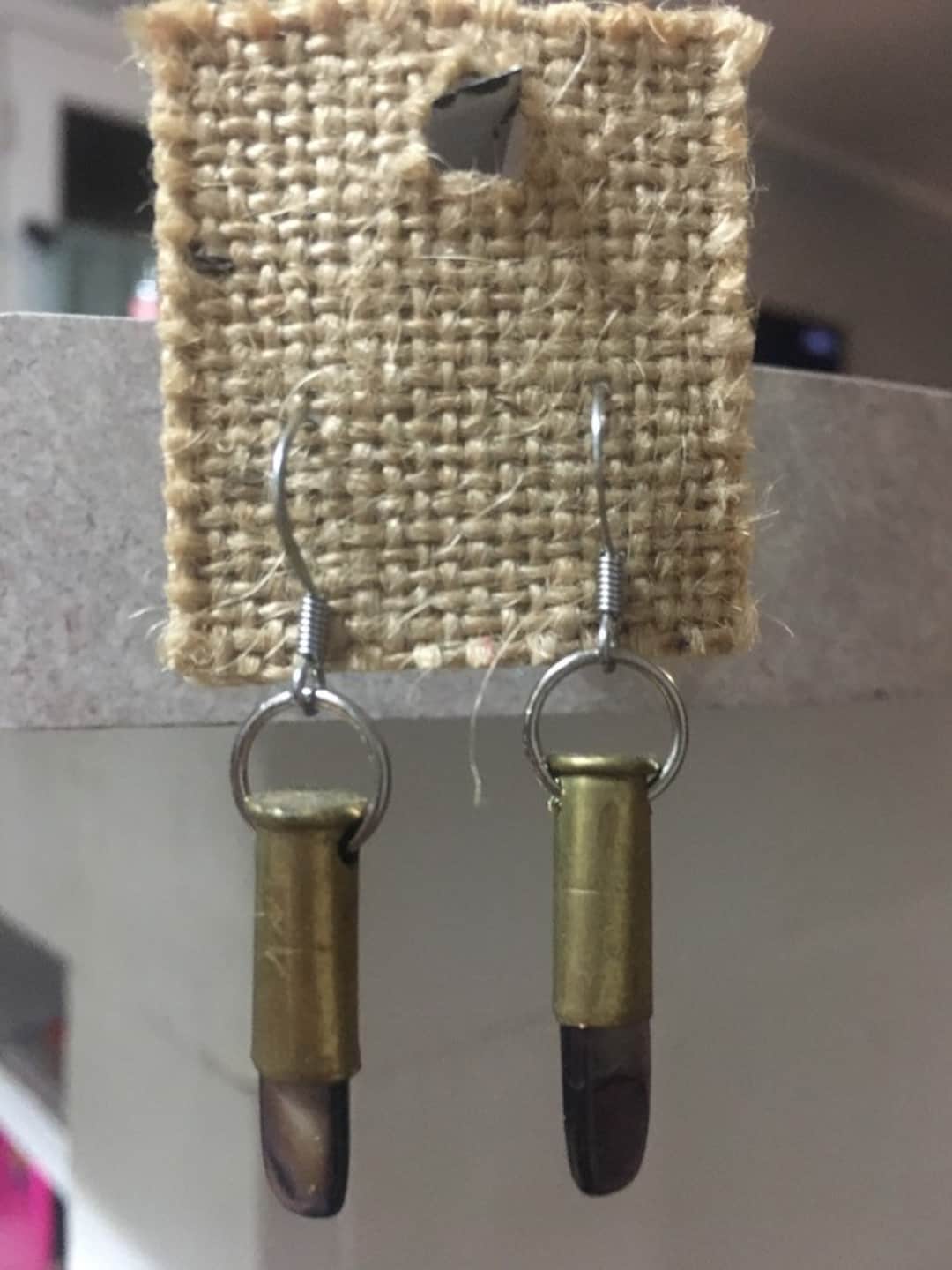 Earrings .22 Shell Casing With Stones - Etsy