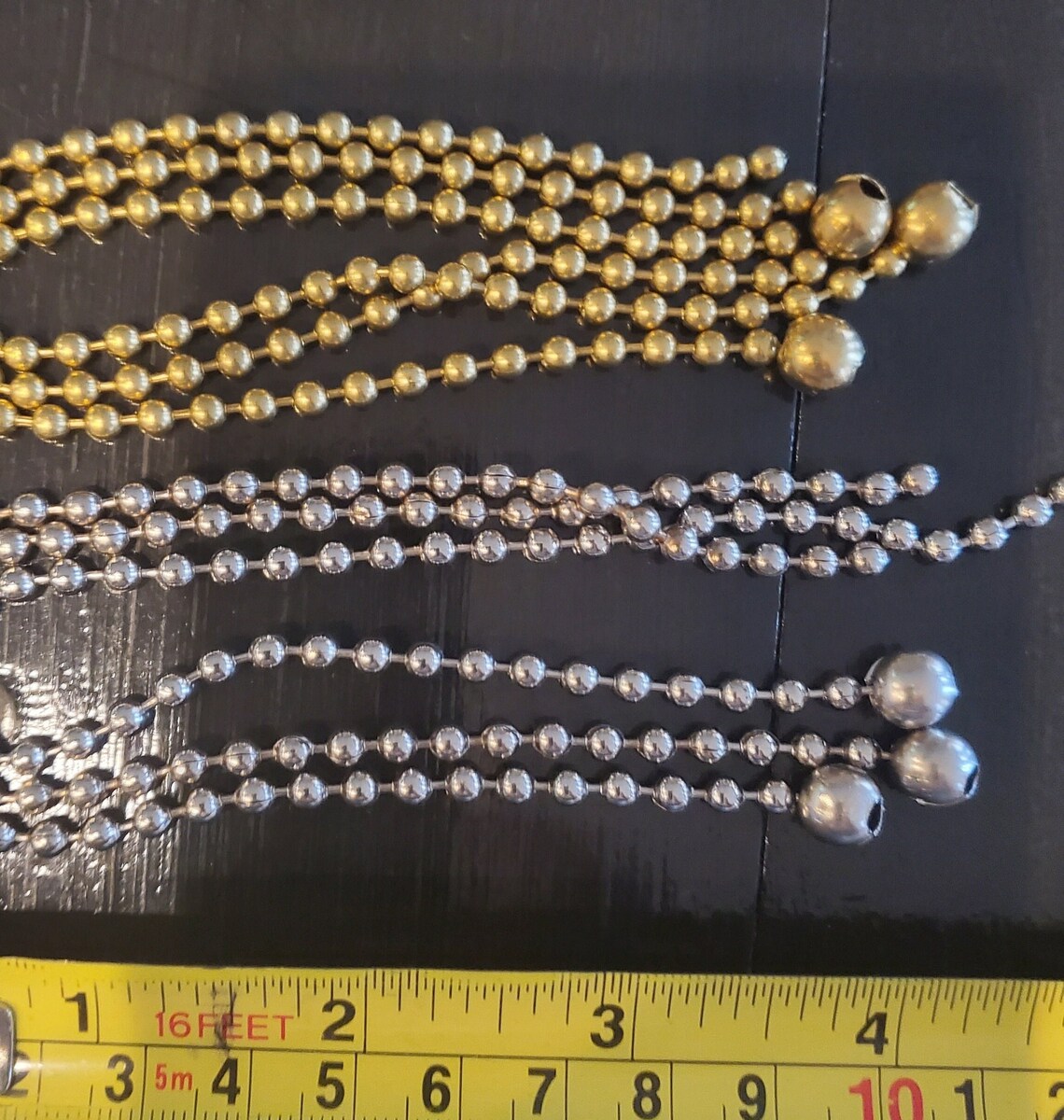 5/16" Ball Bead Chain Set for Vintage 3 Hole Ceiling Light Glass Shades ...
