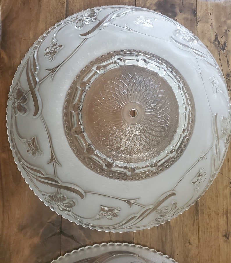 Porcelier Low Profile Porcelain Ceiling Light Fixture and Large Clear ...