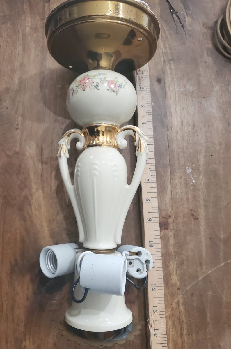 Porcelier Low Profile Porcelain Ceiling Light Fixture and Large Clear ...