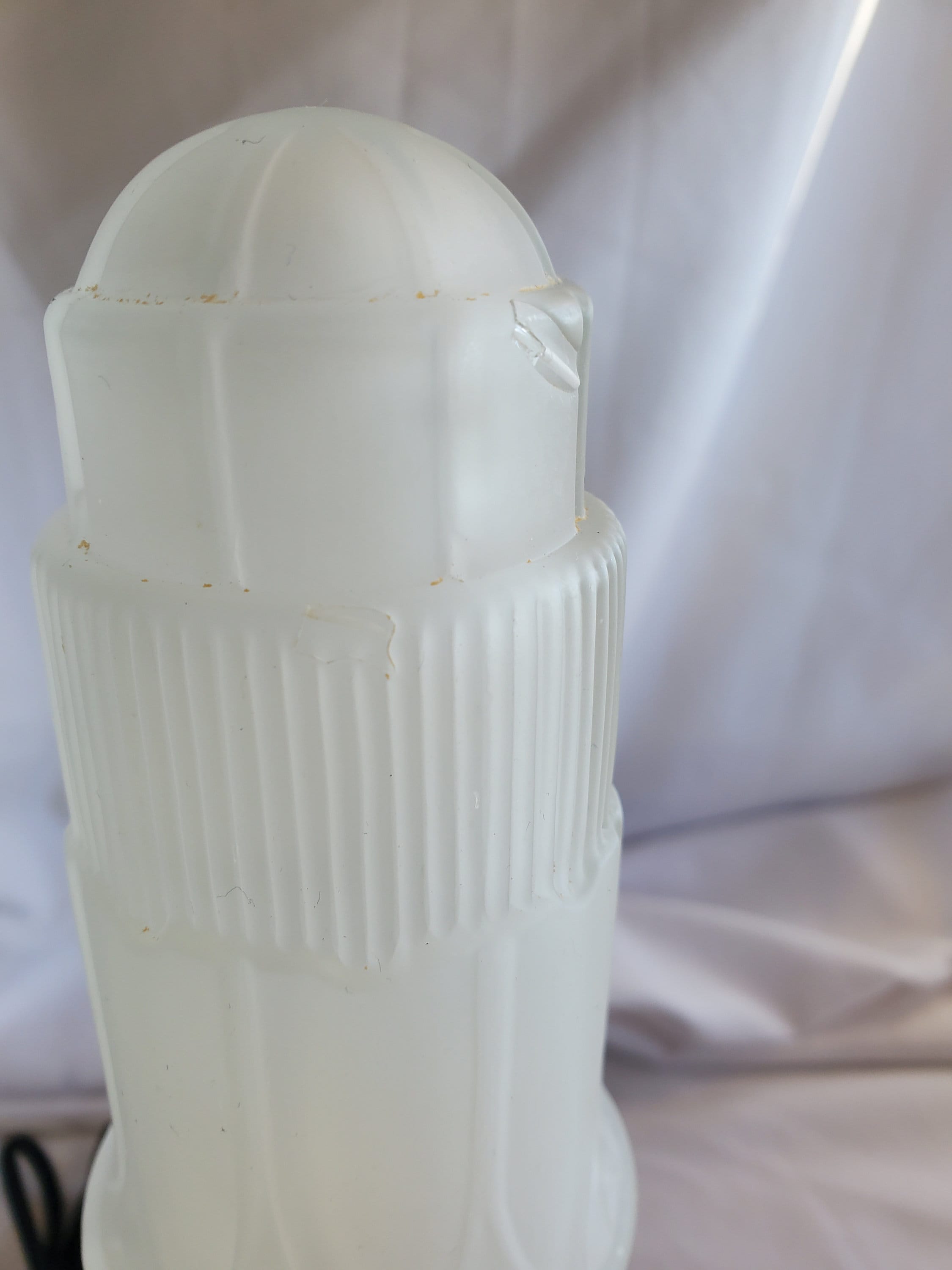 Antique Deco Boudoir Lamp in Frosted Glass. New Socket,new Cloth ...