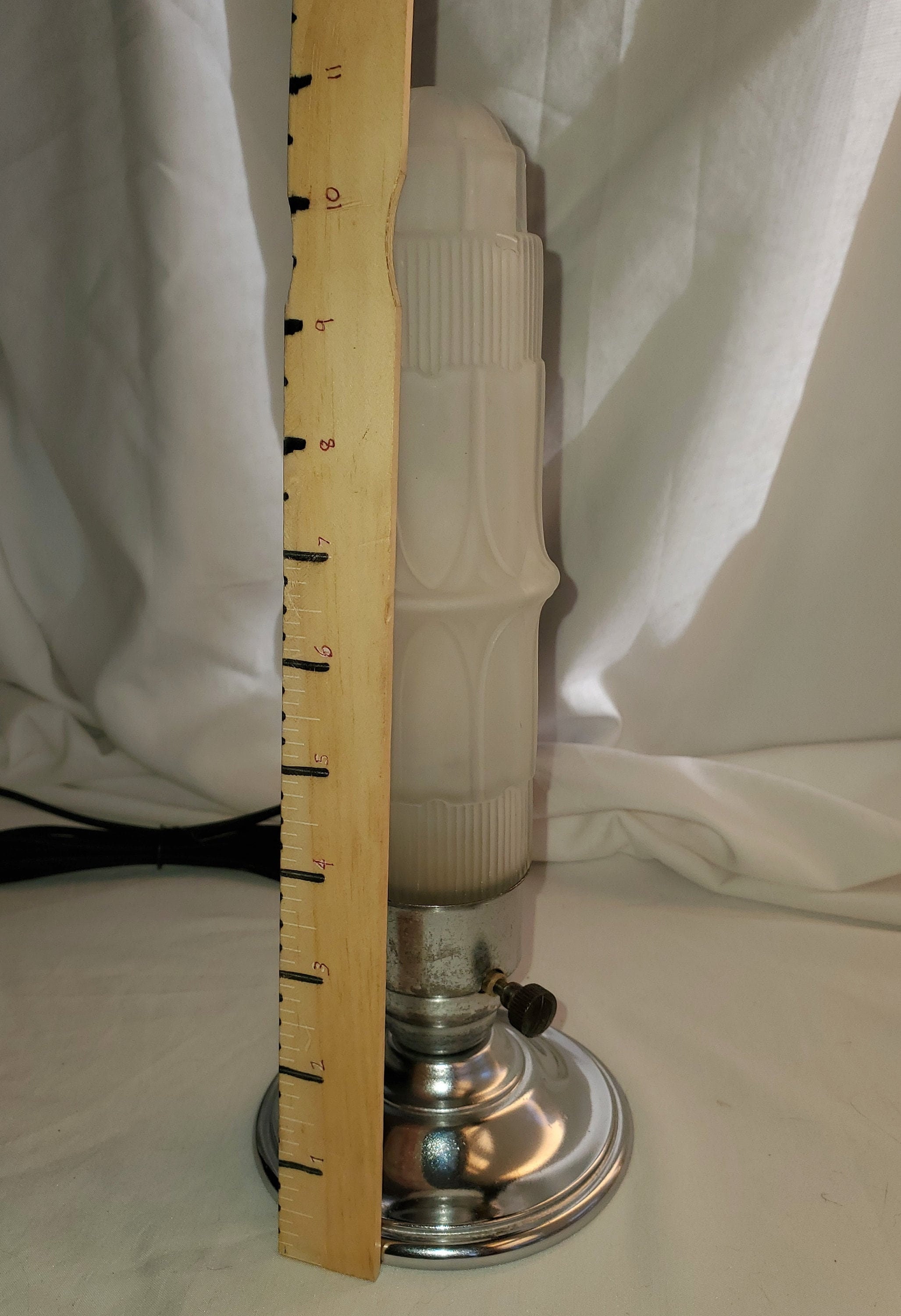 Antique Deco Boudoir Lamp in Frosted Glass. New Socket,new Cloth ...