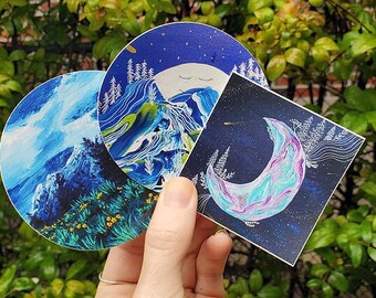 3 Outdoors Sticker Set, Nature Sticker, Hiking Sticker, Travel Sticker ...