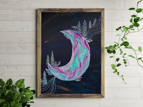 Psychedelic Crescent Moon