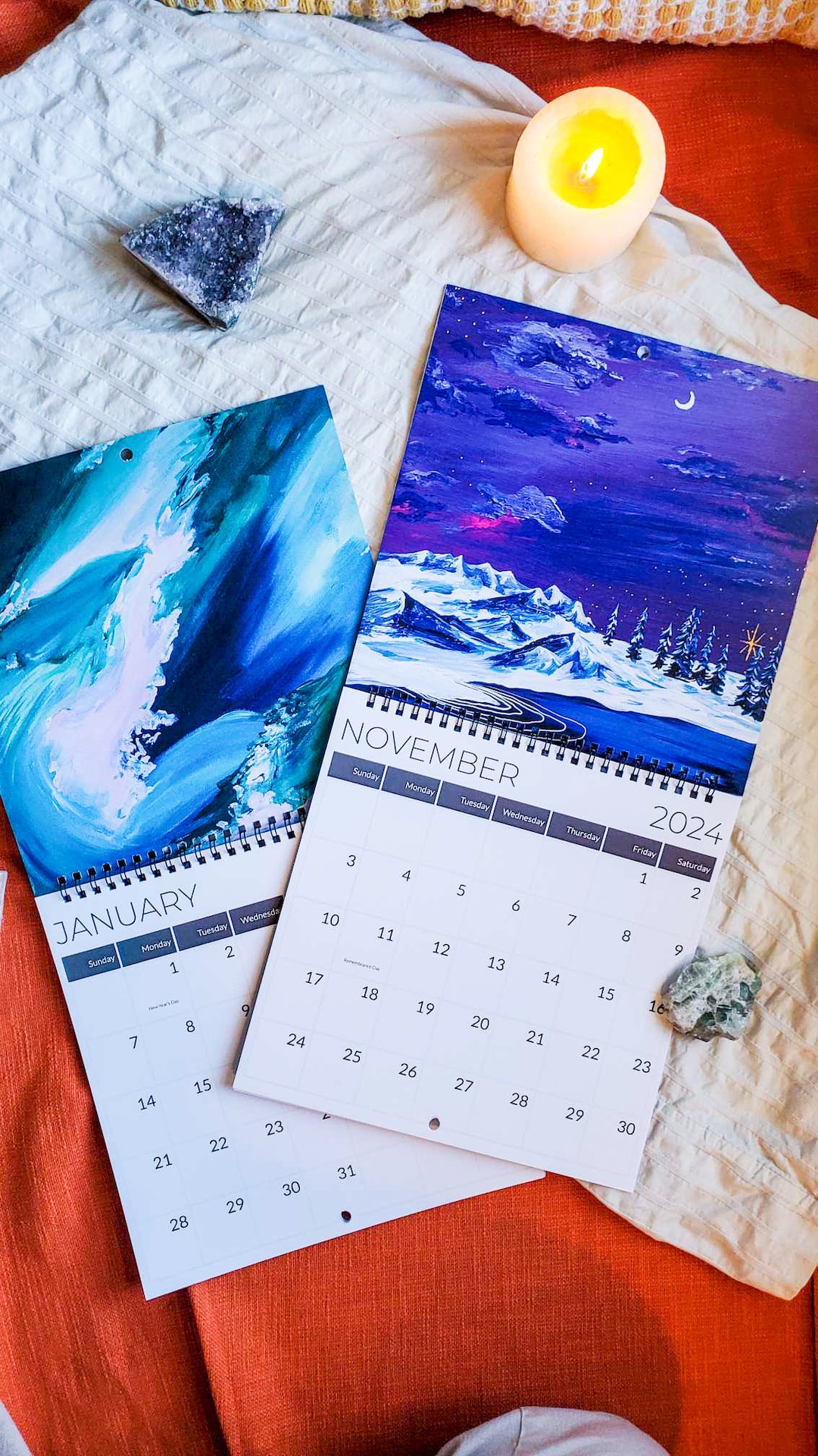 2024 Mystical Art Calendars // Abstract Wall Planner // Nature Wall ...
