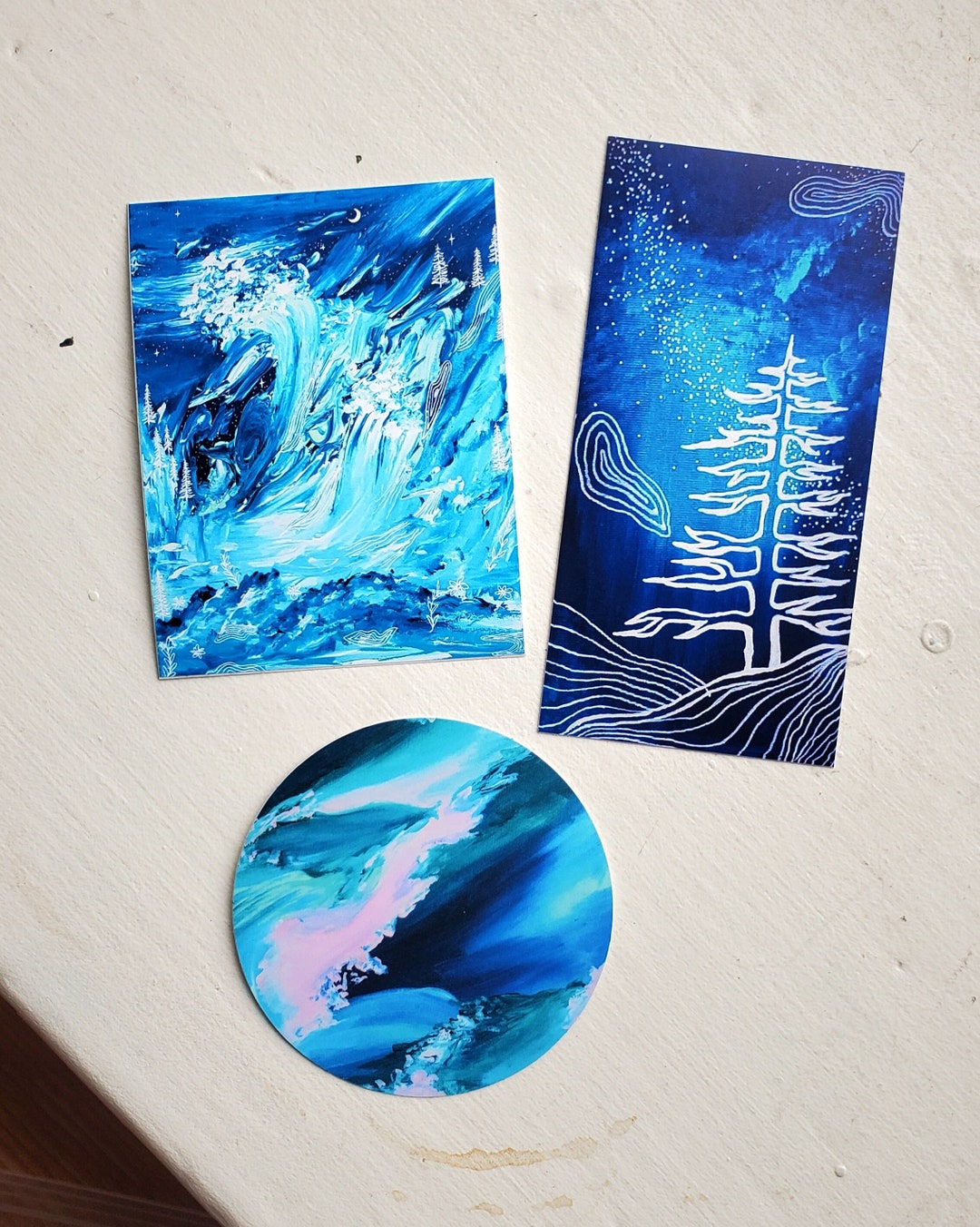 Northern Lights Sticker Pack // 3 Artsy Laptop Decals // Artsy - Etsy