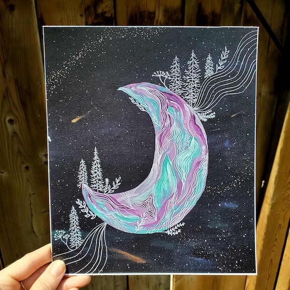 Psychedelic Crescent Moon