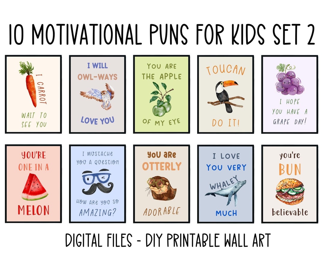 Kids Wall Art, Classroom Decor, Printable Wall Art Bundle, Funny ...