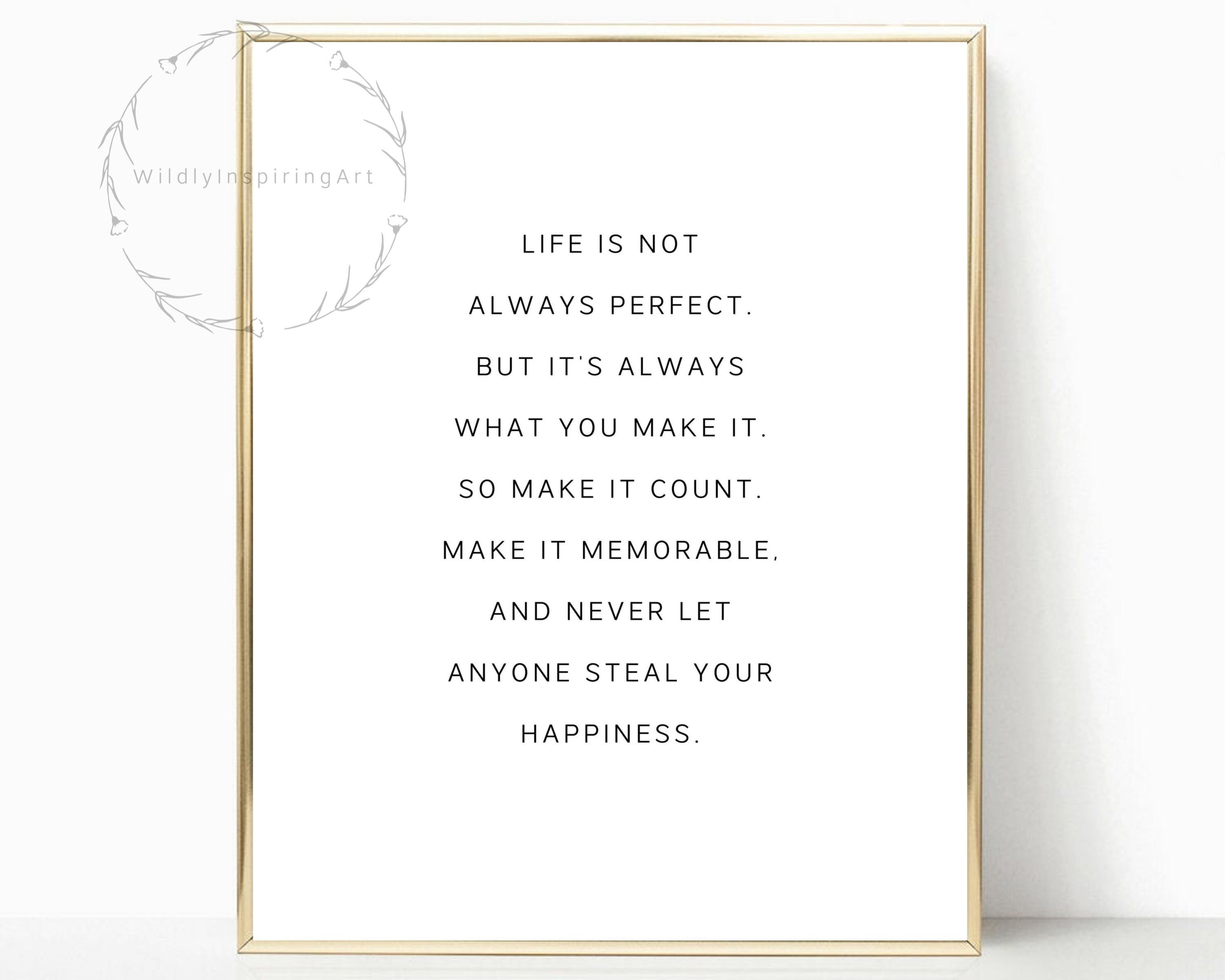 Inspirational Wall Art Life is Not Always Perfect Office | Etsy