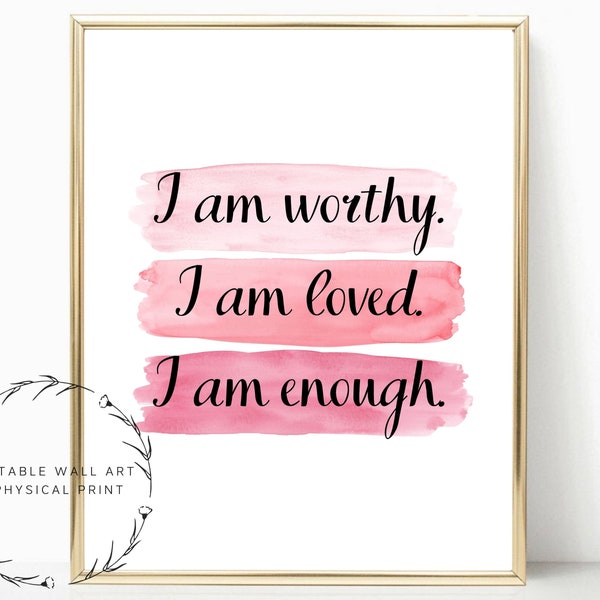 I Am Worthy Print - Etsy