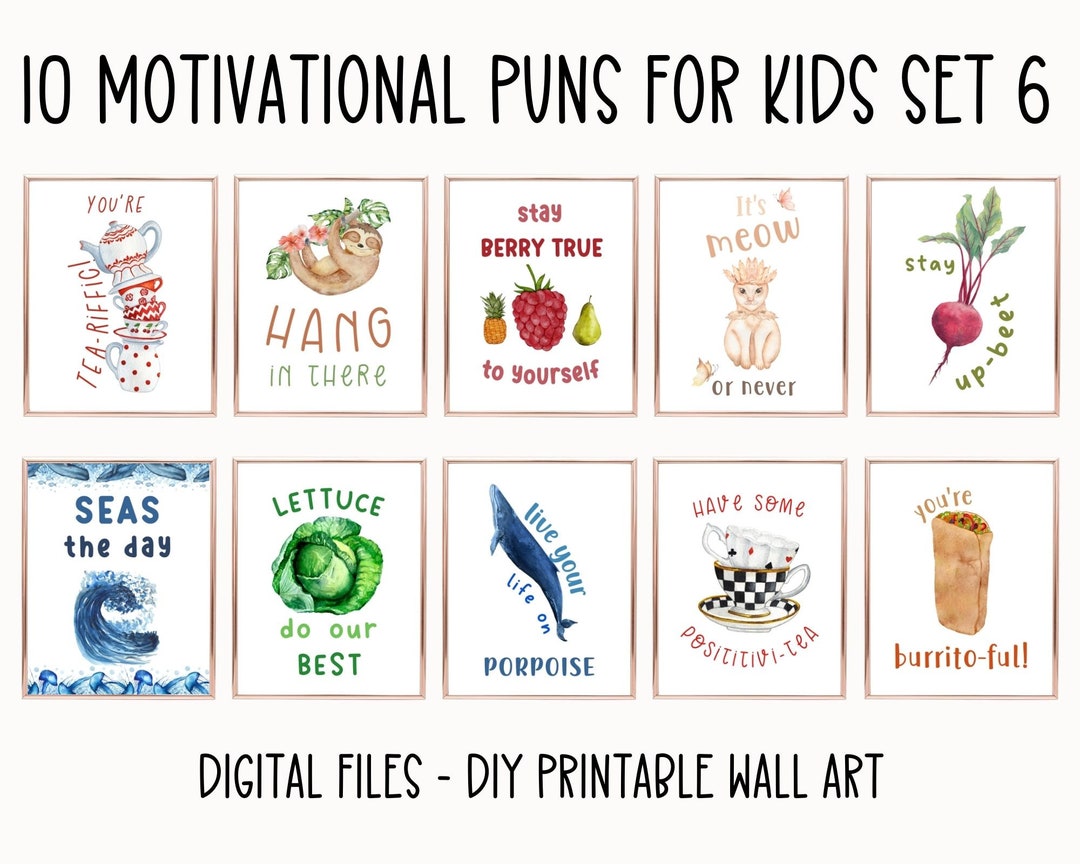 Kids Wall Art, Classroom Decor, Printable Wall Art Bundle, Funny ...
