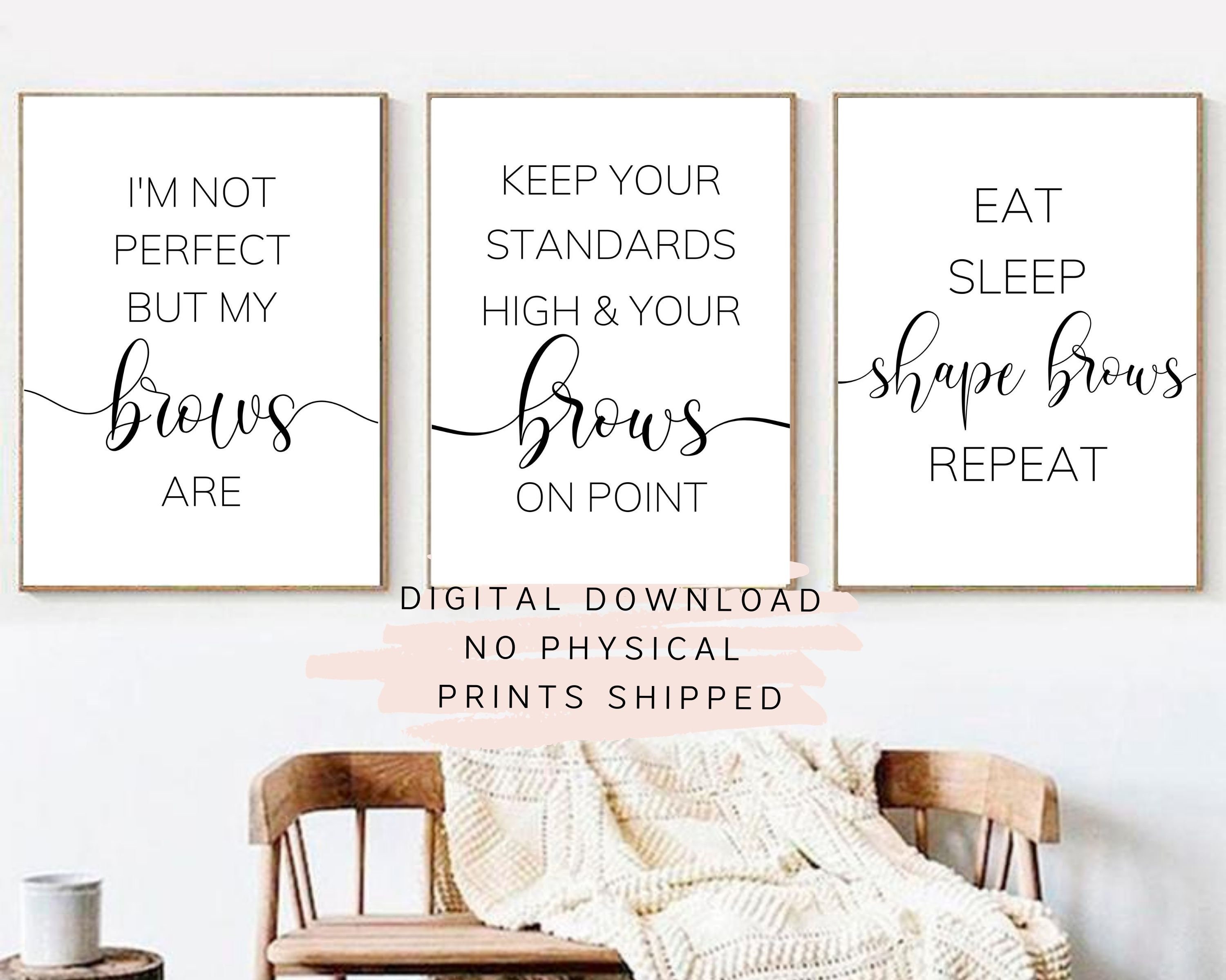 Eyebrow Print Set of 3 Eyebrow Decor Brows Decor Eyebrow - Etsy