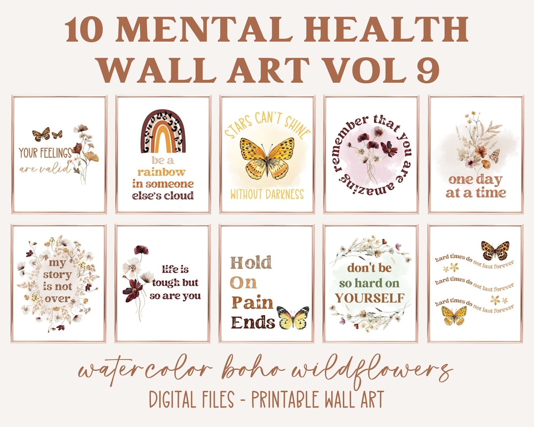 Therapy Office Decor Signs Mental Health Print Inspirational Wall Art ...