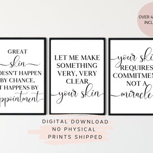 Esthetician Print, Aesthetician Wall Decor, Skin Quotes, Med Spa Wall ...