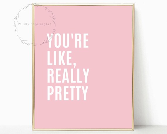 Makeup Wall Art Like Really Pretty Makeup Room Decor Pink | Etsy