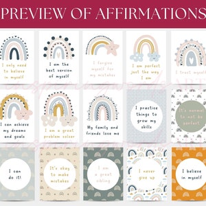 Kids Affirmation Cards Growth Mindset Printable Cards Deck - Etsy