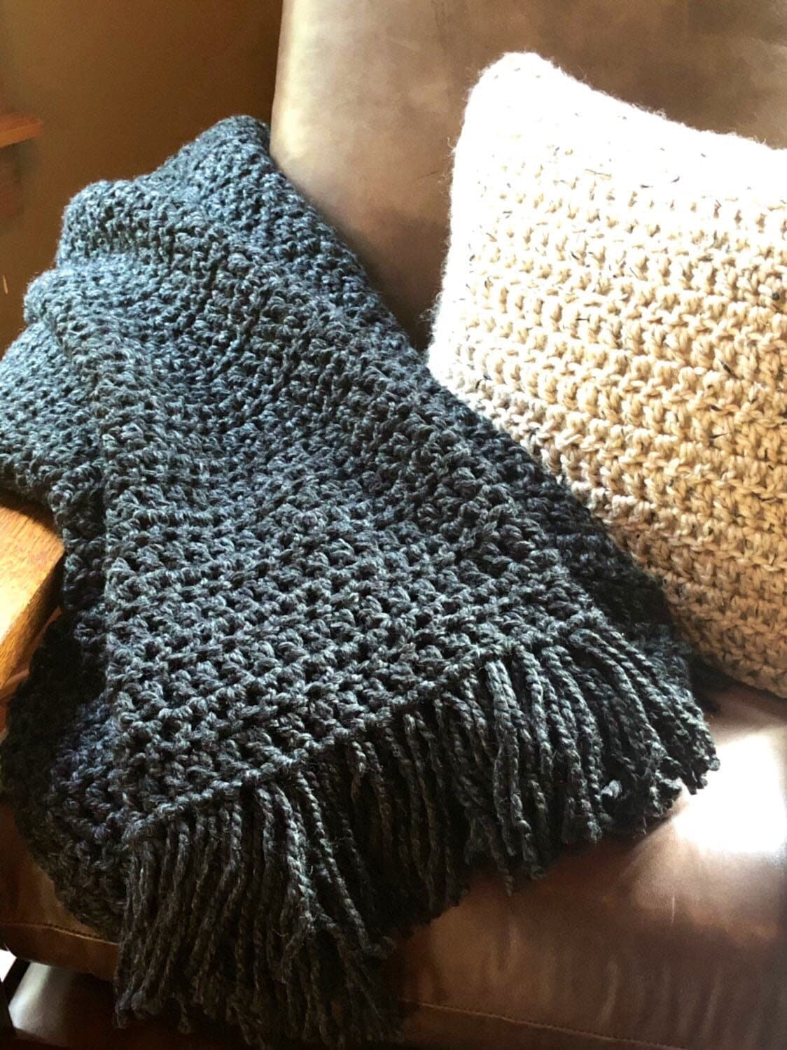 Handmade Throw Crochet Throw Chunky Throw Home Accent Warm - Etsy