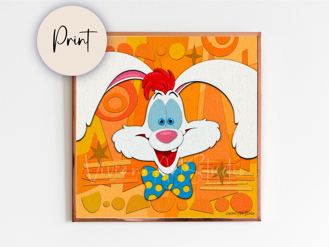 Roger Rabbit Paper Art Style Print | Disney Inspired Print | Toon Town ...